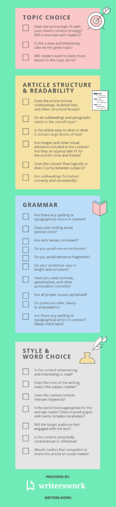 The Ultimate Editing Checklist for Freelance Writers - Writers Work Blog